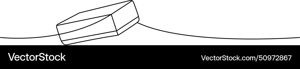 Sponge one line continuous drawing cleaning Vector Image