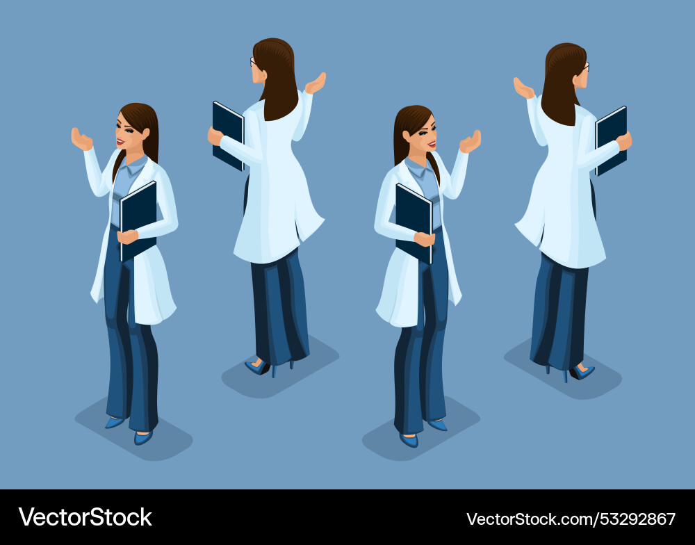 Trending isometric doctors 3d female surgeon Vector Image