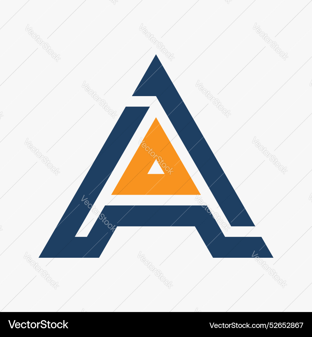 Triangle letter a logo Royalty Free Vector Image
