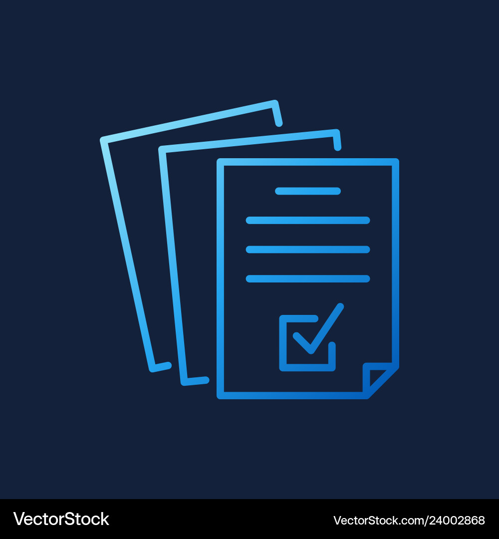Blue Documents Report Icon Royalty Free Vector Image