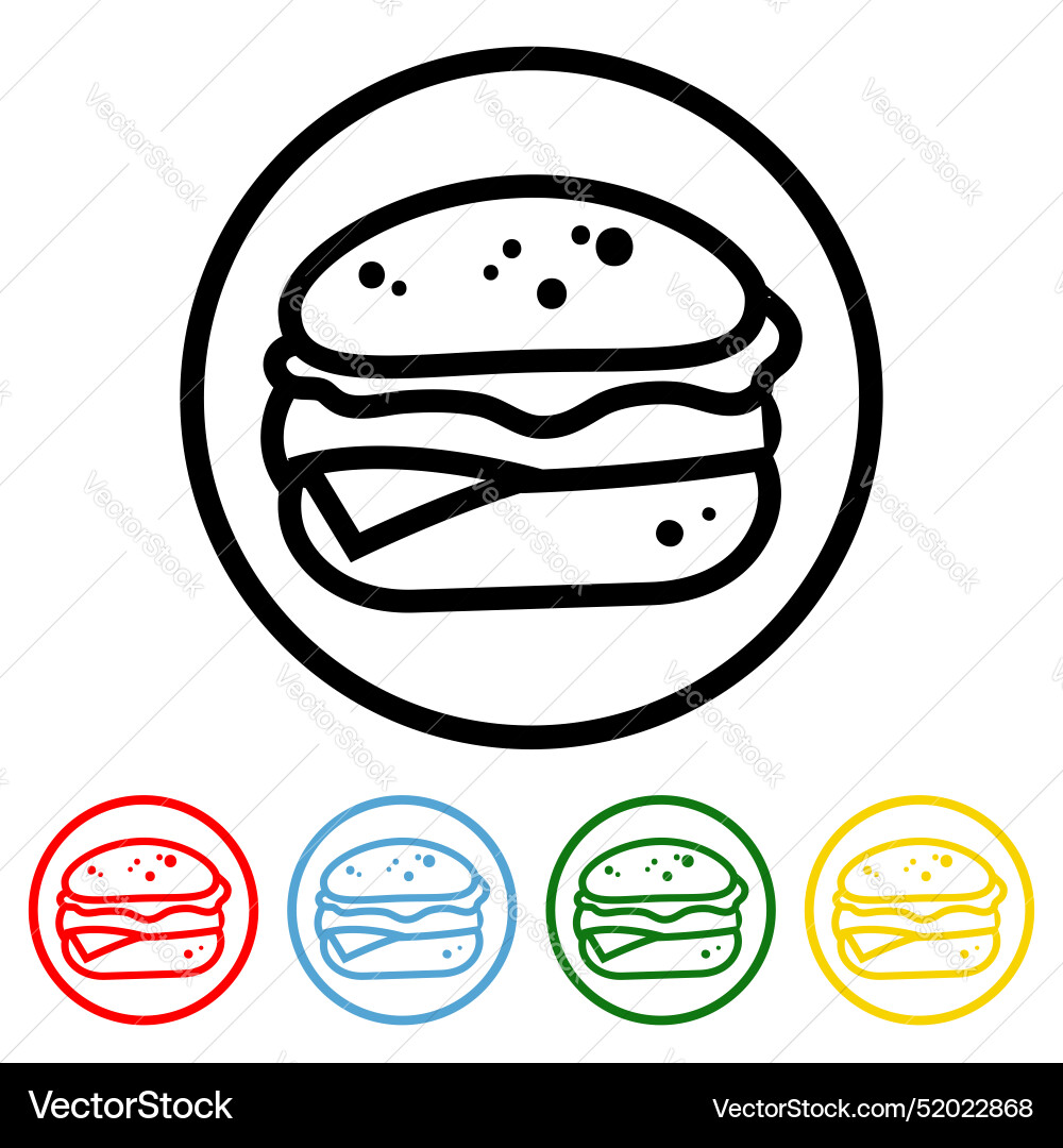 Burger icon design element Royalty Free Vector Image