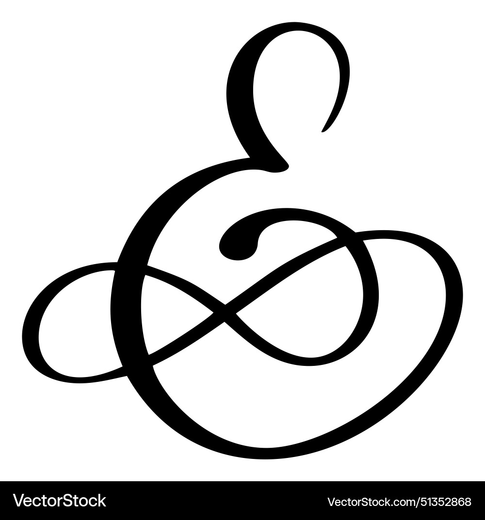 Calligraphy hand drawn letter e script Royalty Free Vector