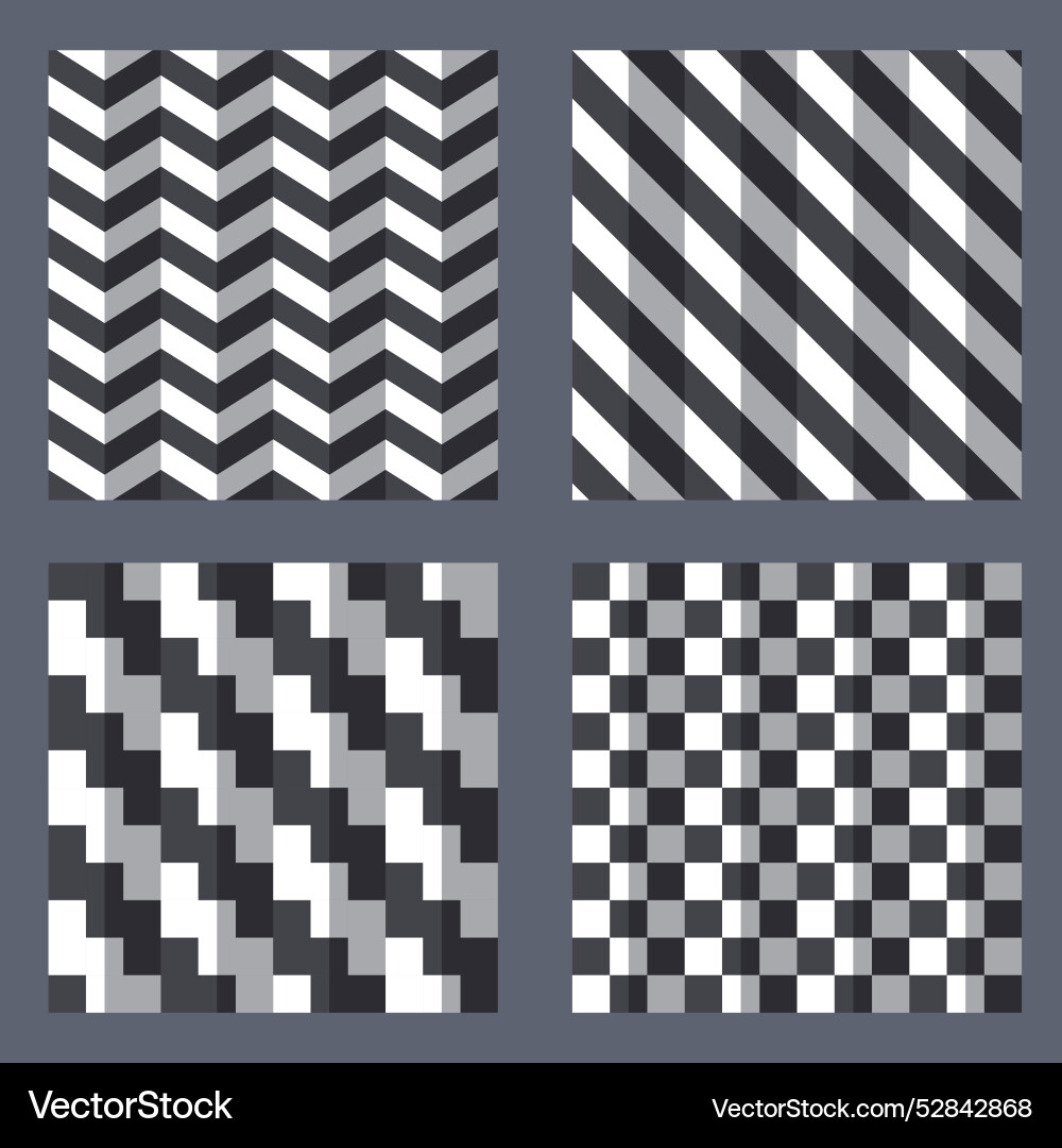 Checkered white patterns set Royalty Free Vector Image