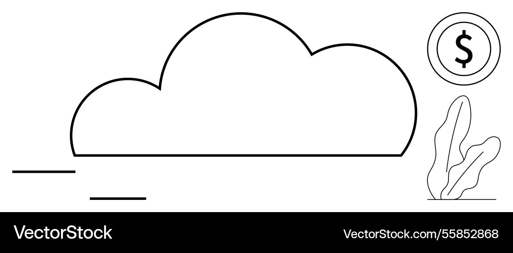 Cloud as a storage solution with dollar sign Vector Image