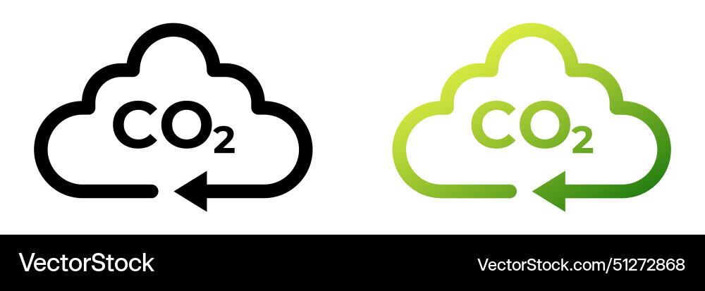 Co2 carbon dioxide cycle icon emissions Royalty Free Vector