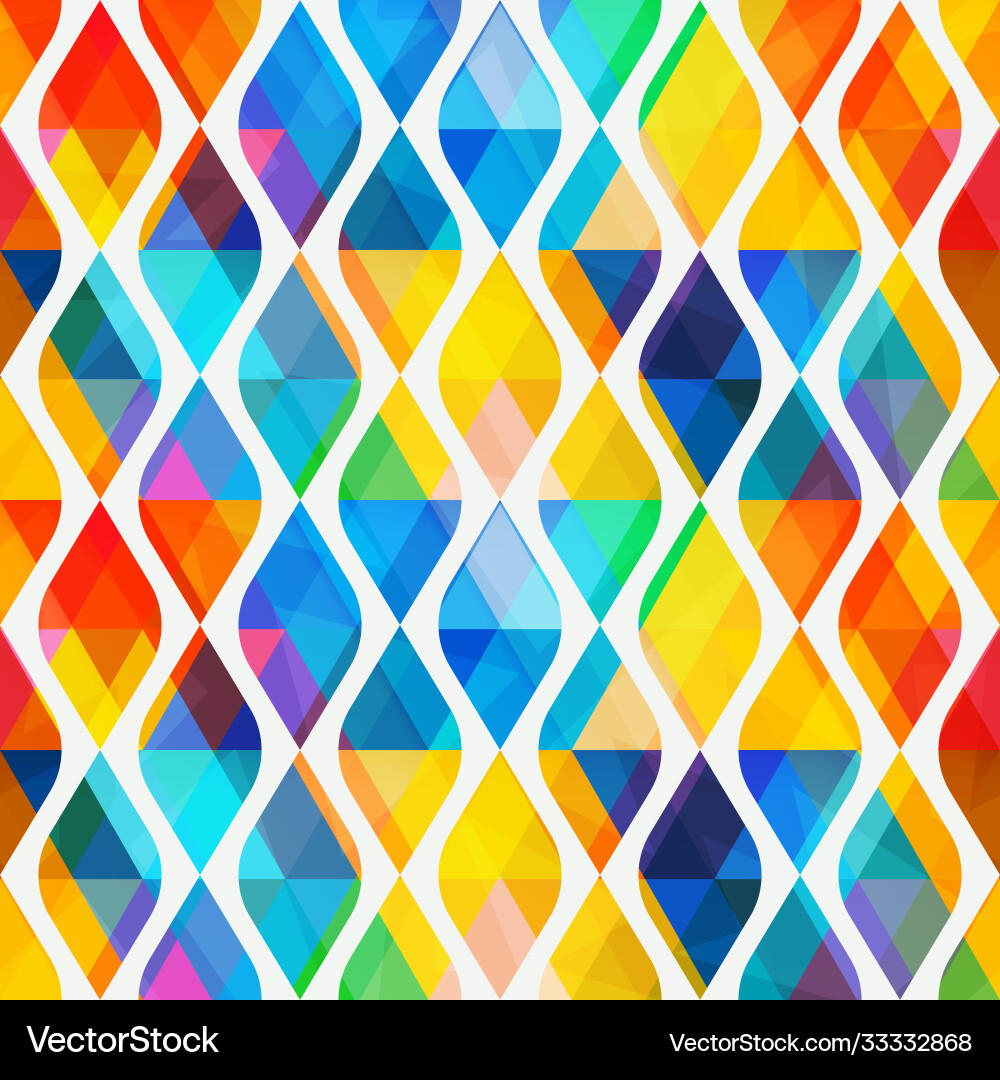 Colored mosaic seamless pattern with triangle Vector Image