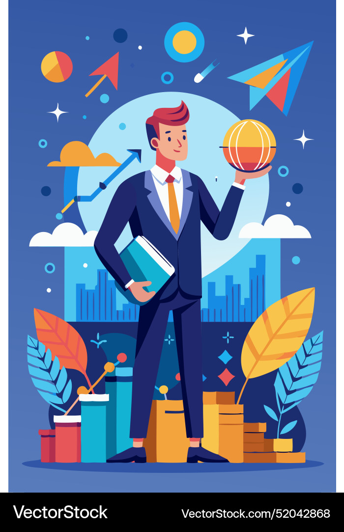 Global business visionary future growth concept Vector Image