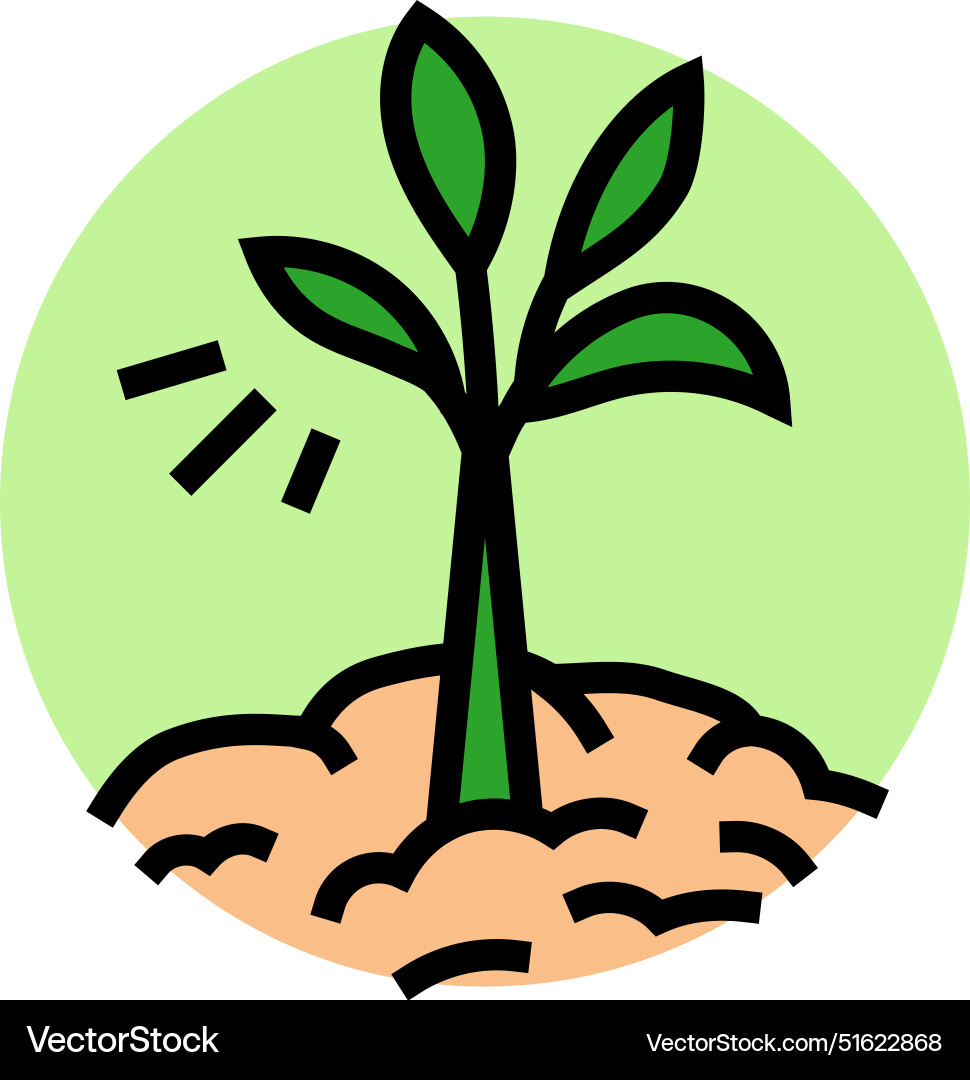 Growing plant progress color icon Royalty Free Vector Image