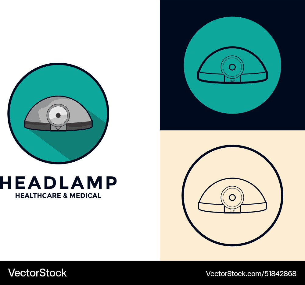Headlamp logo and icon doctor Royalty Free Vector Image