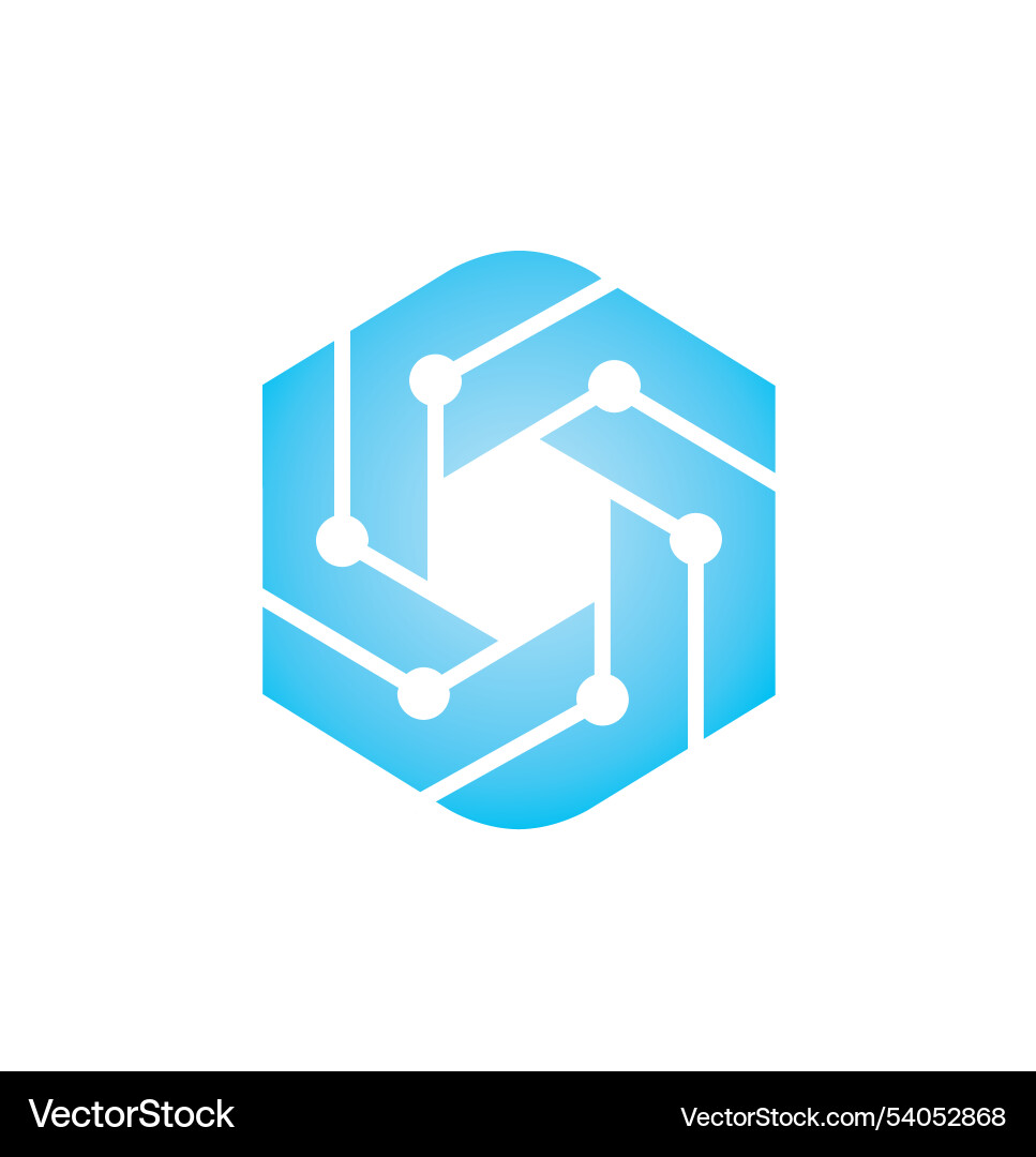 Hexagonal Circuit Logo - Tech & Energy Vector Image
