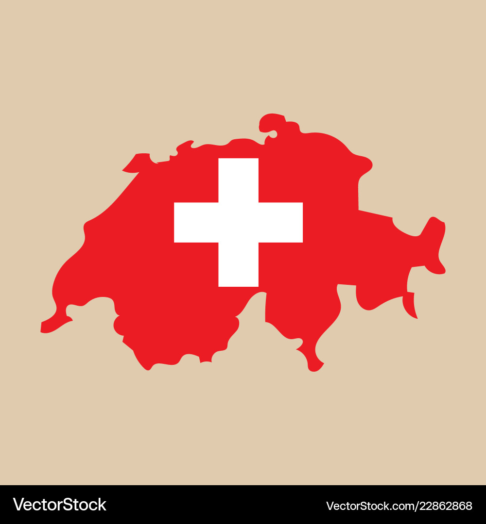 Map of switzerland Royalty Free Vector Image - VectorStock