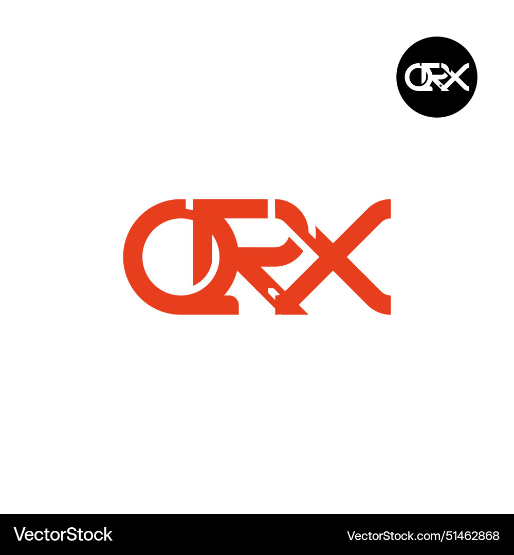 Qrx logo letter monogram design Royalty Free Vector Image