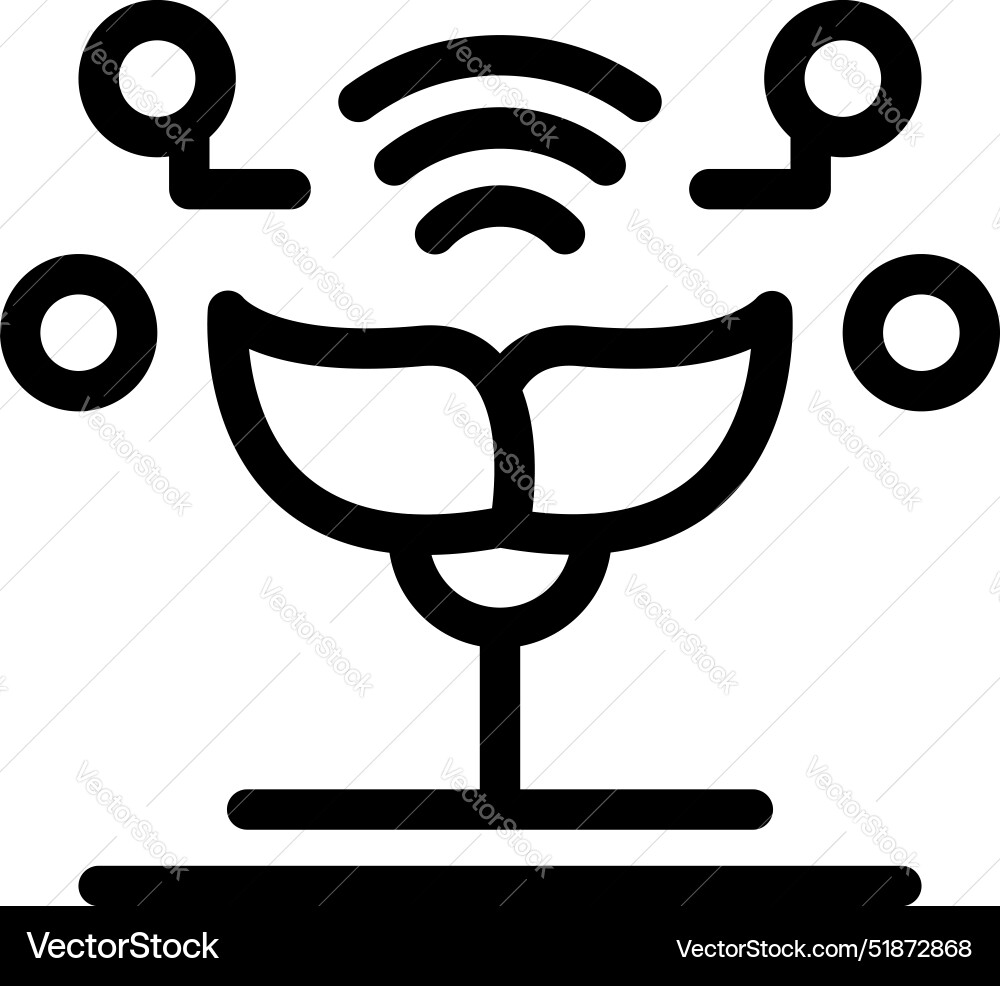 Smart farm technology icon depicting plant growth Vector Image