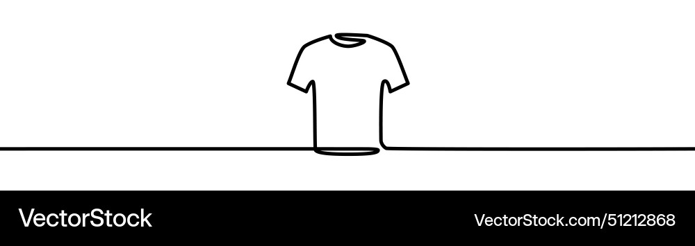 T-shirt shape drawing by continuos line thin Vector Image