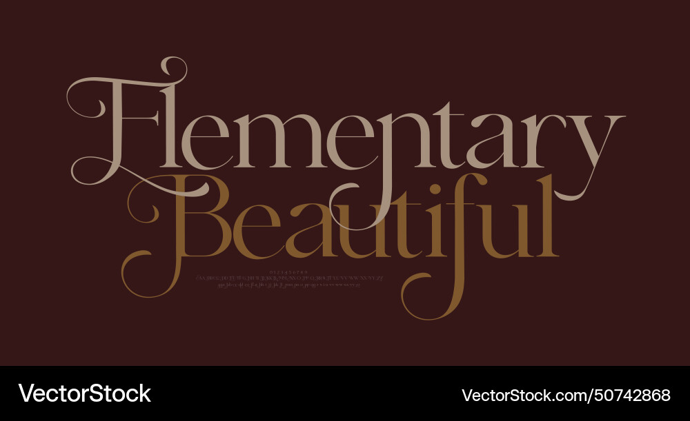 Wedding logo alphabet font and number typography Vector Image