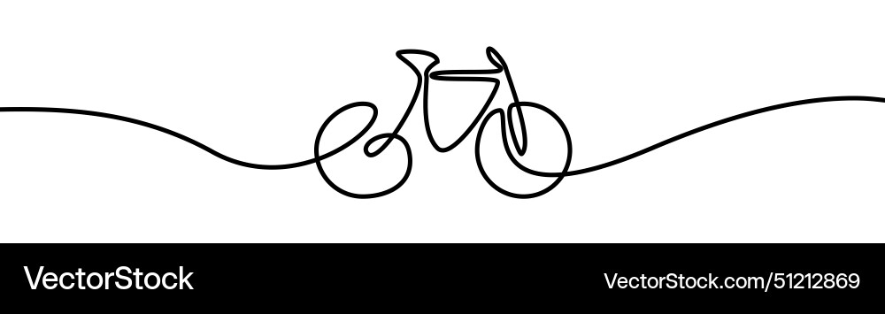 Bicycle shape drawing by continuos line thin Vector Image