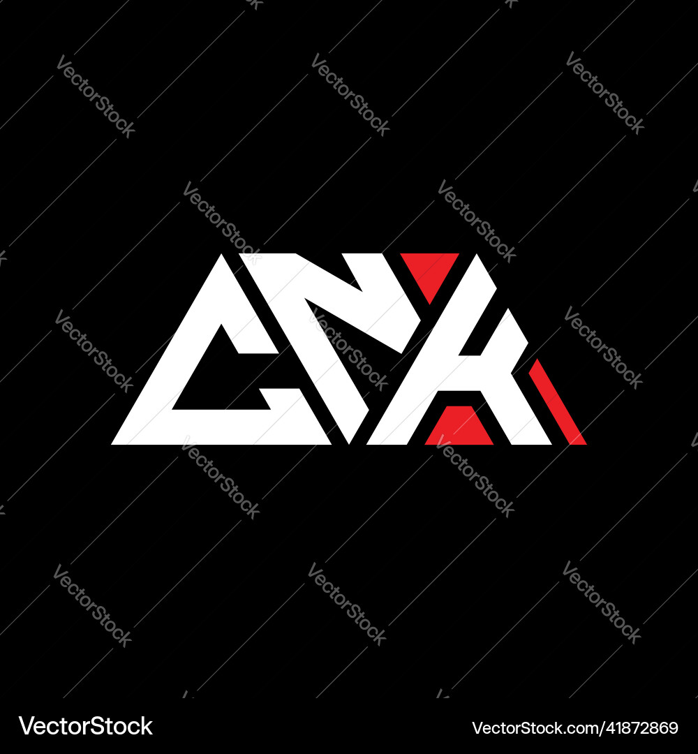 Cnk triangle letter logo design Royalty Free Vector Image