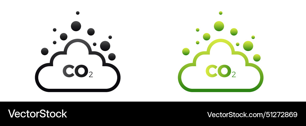 Co2 carbon dioxide cycle icon emissions Royalty Free Vector