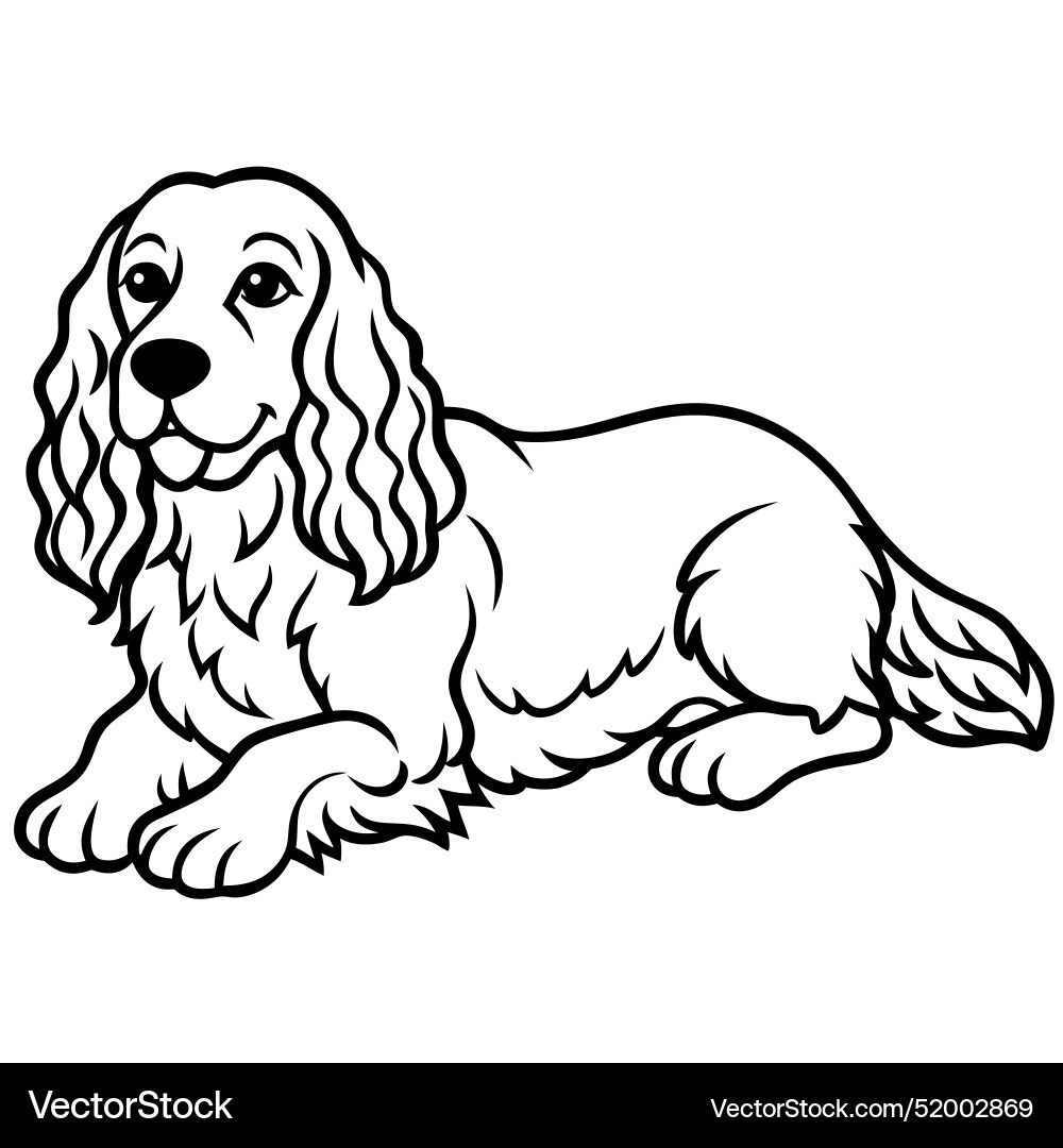 Cocker spaniel dog lies icon Royalty Free Vector Image