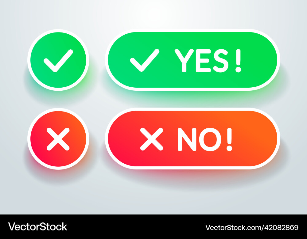 Confirmation Buttons - Yes or No Royalty Free Vector Image