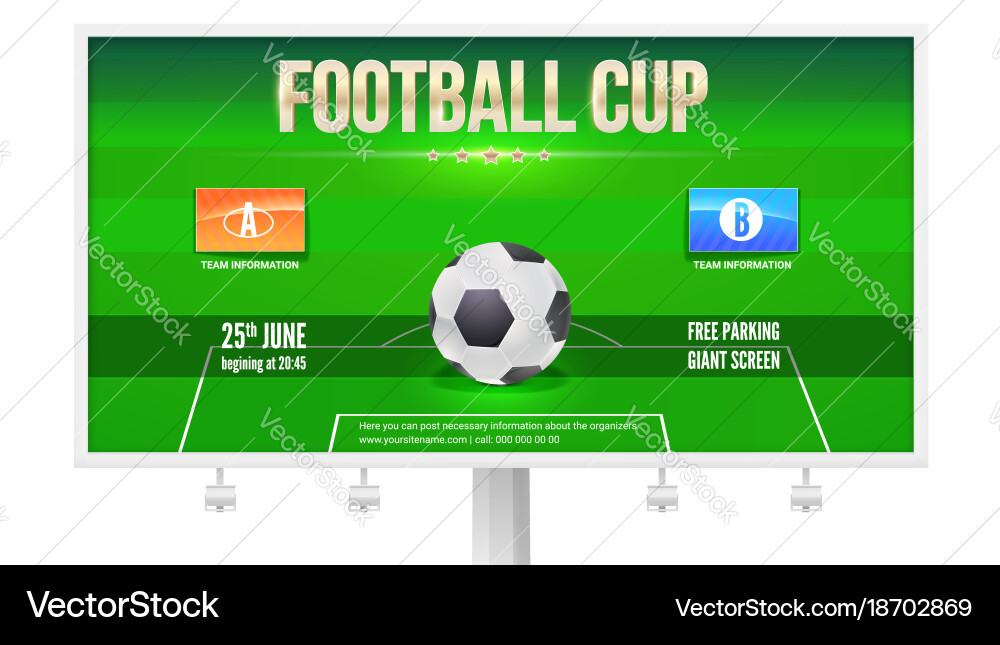 Football cup billboard template with place Vector Image