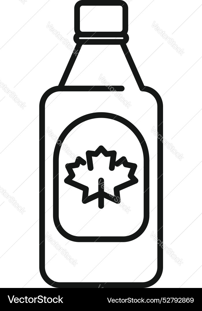 Glass bottle containing sweet maple syrup Vector Image