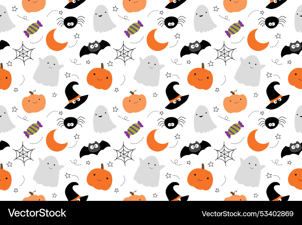 Halloween cute kids pattern seamless background Vector Image