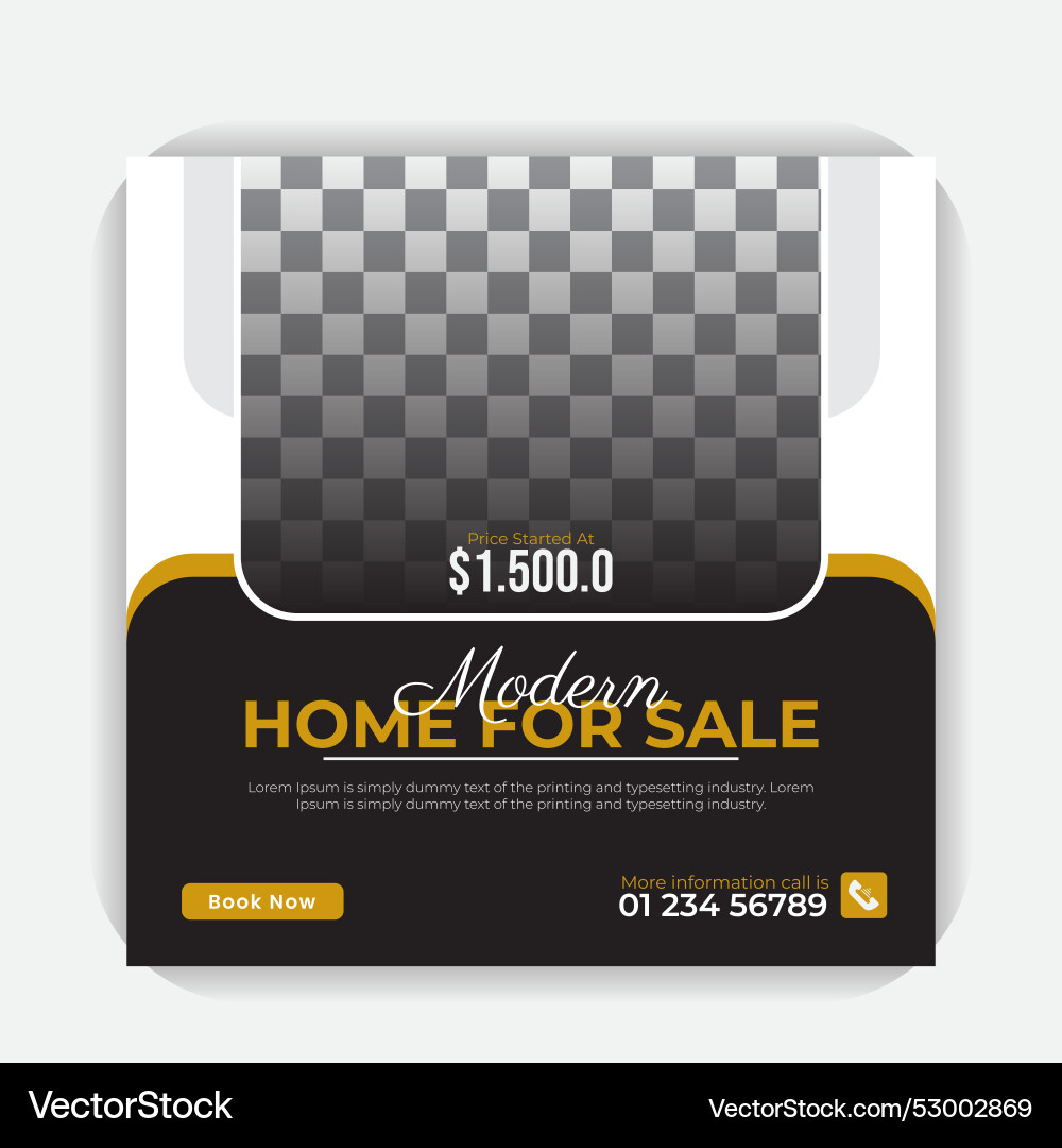 Real estate promotion square banner template Vector Image