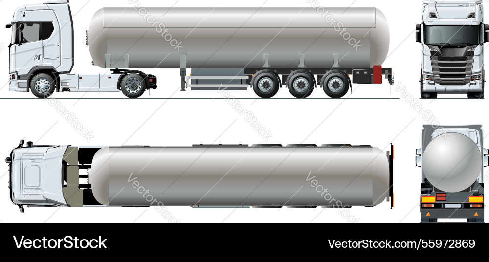 Realistic tanker truck template isolated Vector Image