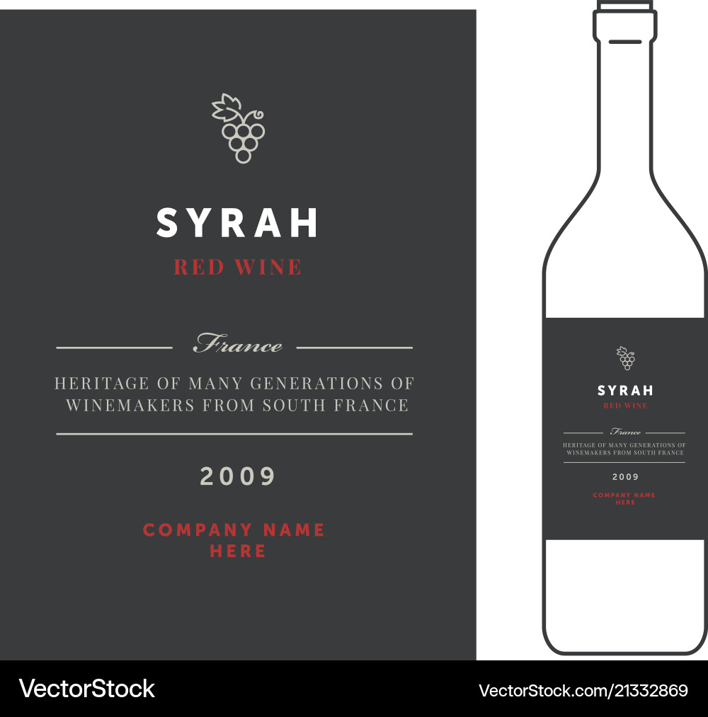 Premium-Vorlageset für Rotweinetiketten Vektorbild