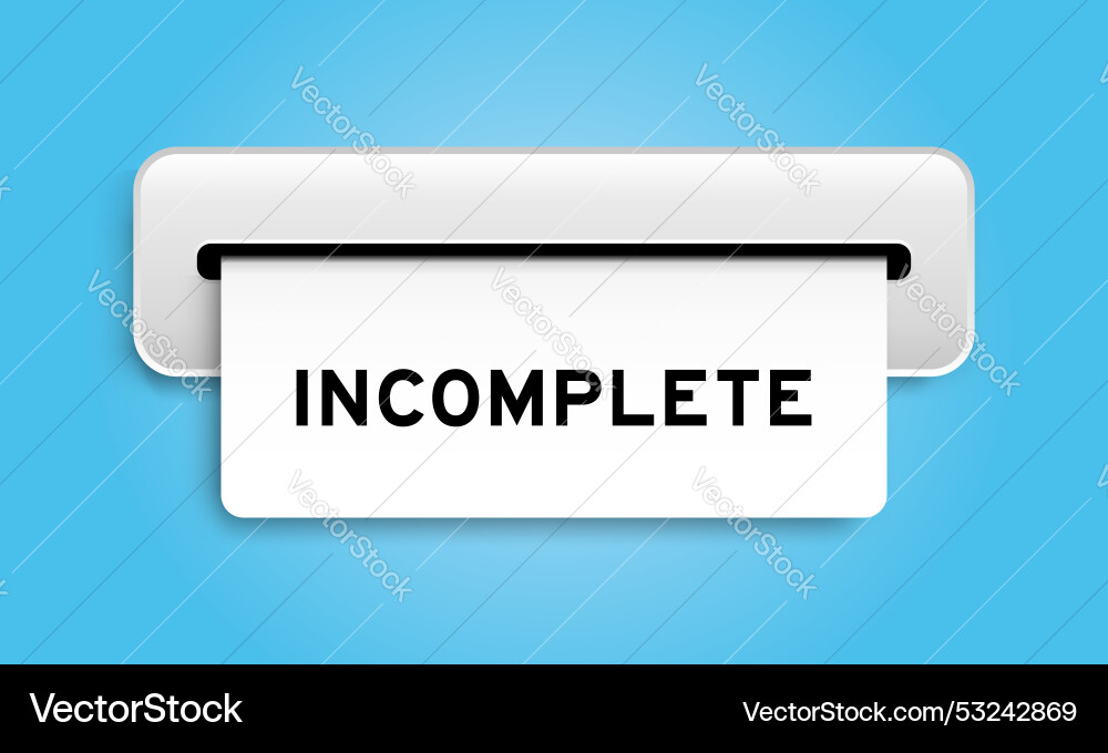 White coupon banner with word incomplete from Vector Image