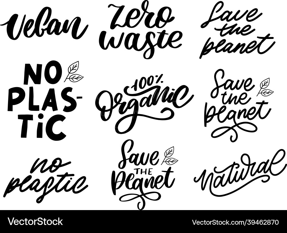 100 set natural lettering stamp slogan calligraphy