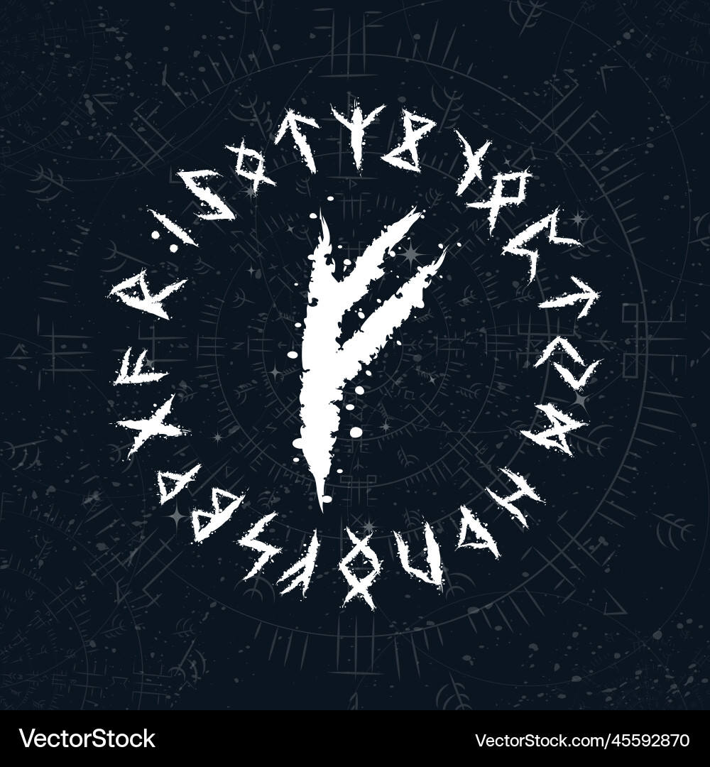 Abstract scandinavian viking fehu rune Royalty Free Vector