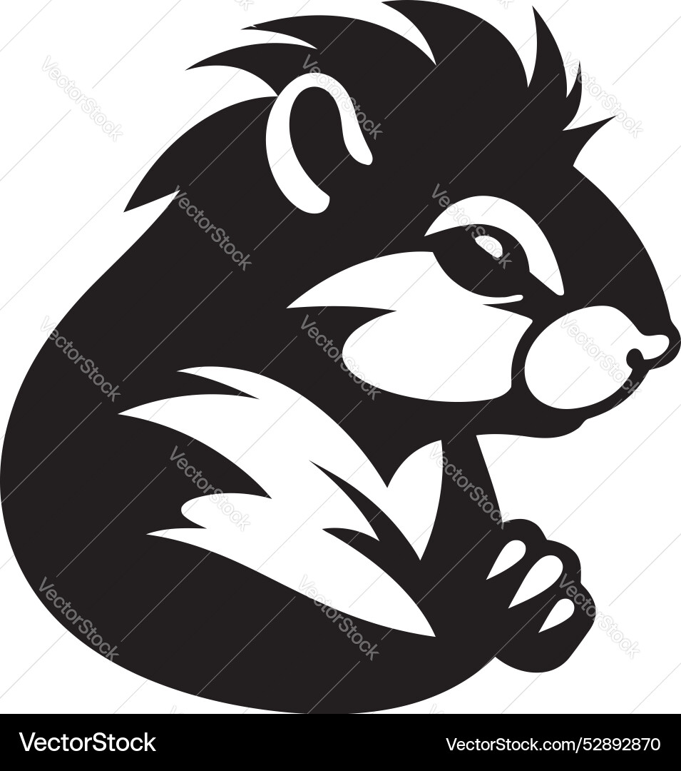 Black chipmunk logo design Royalty Free Vector Image