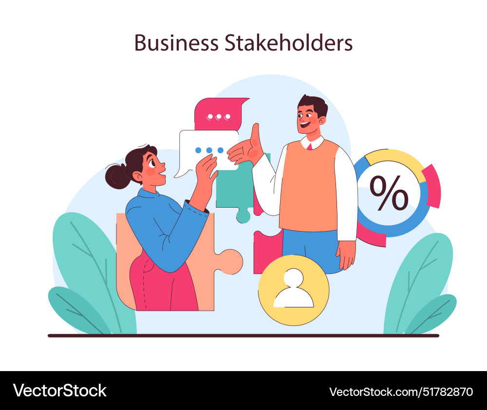 Business stakeholders concept a dynamic exchange Vector Image