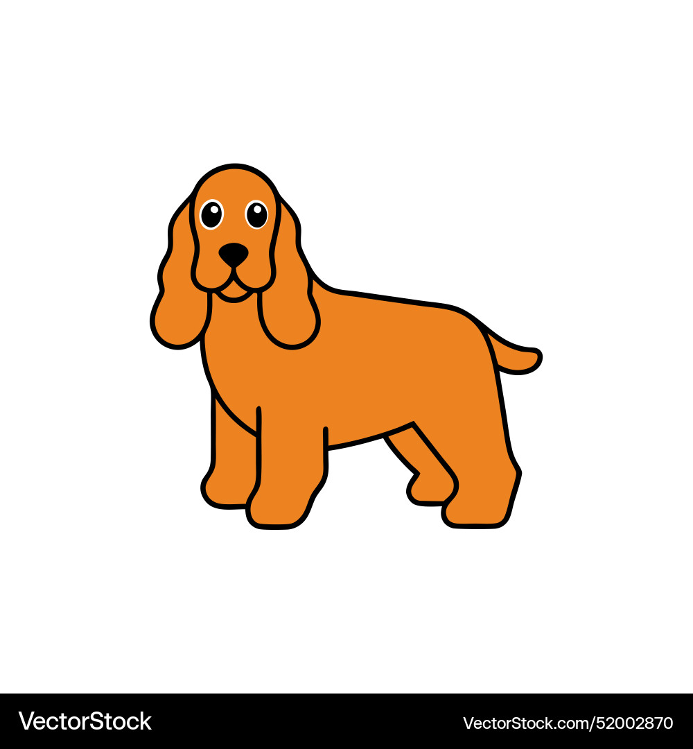 Cocker spaniel dog looks icon Royalty Free Vector Image