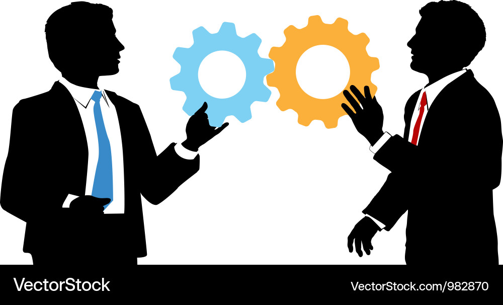 Collaboration & Tech Partnership Royalty Free Vector