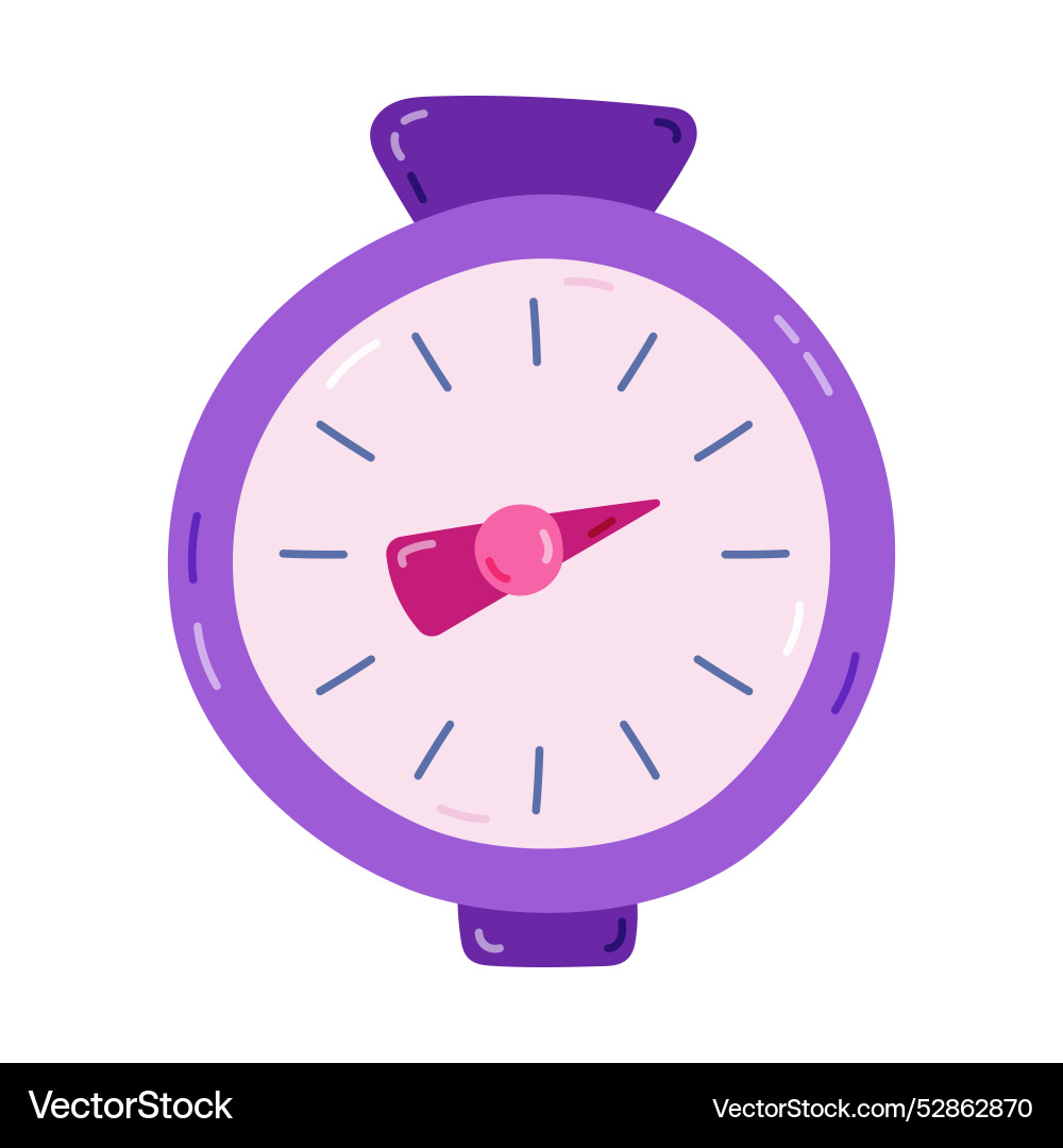 Cute cartoon mechanical timer and stopwatch hand Vector Image