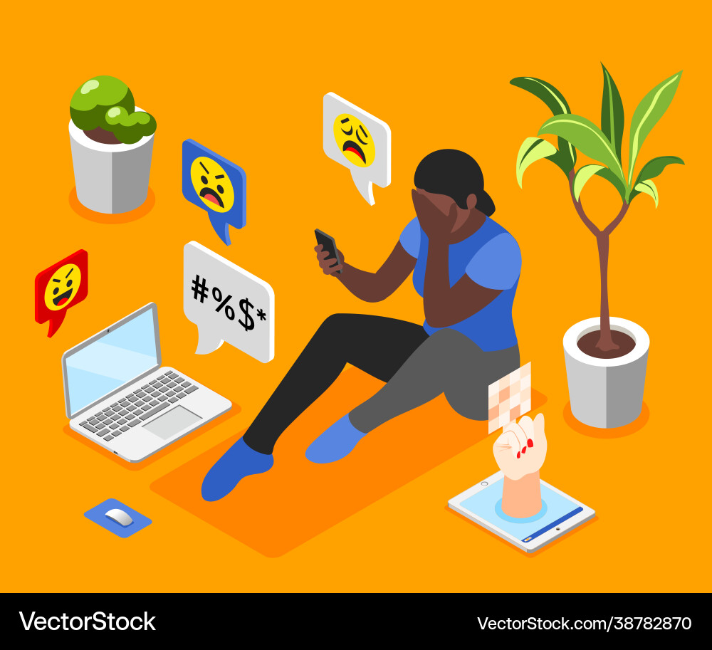 Cyber bullying background Royalty Free Vector Image