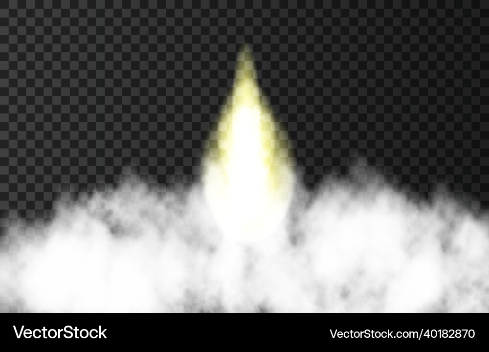 Flame and smoke from space rocket launch Vector Image
