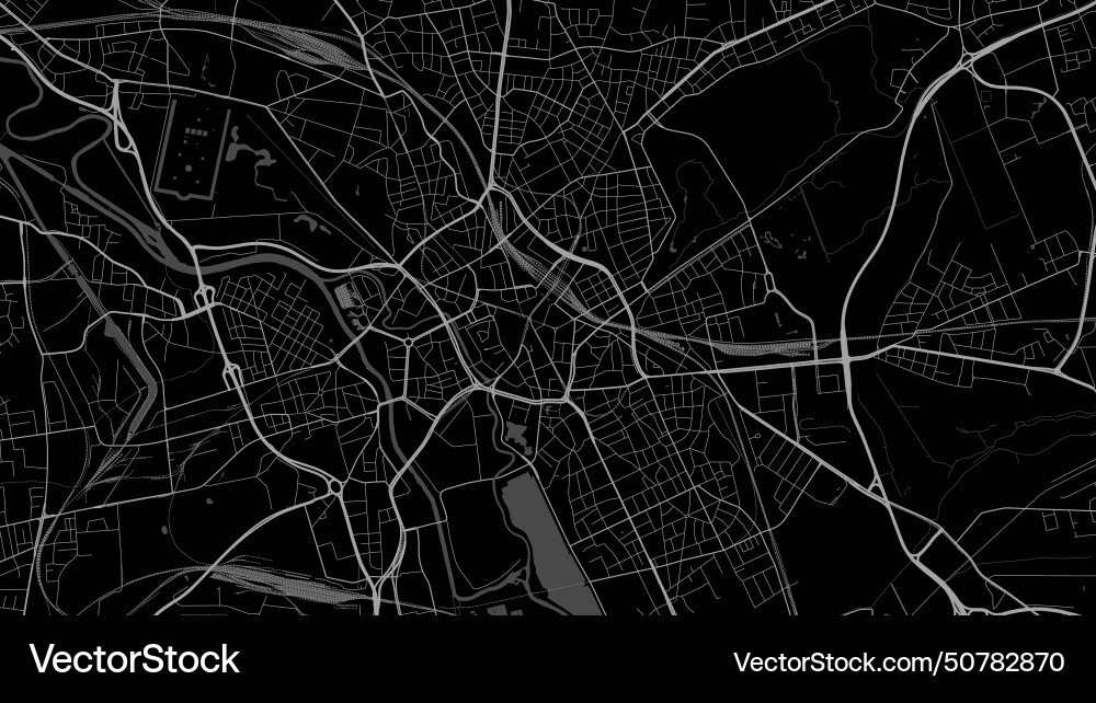 Hanover map germany grayscale city streetmap Vector Image