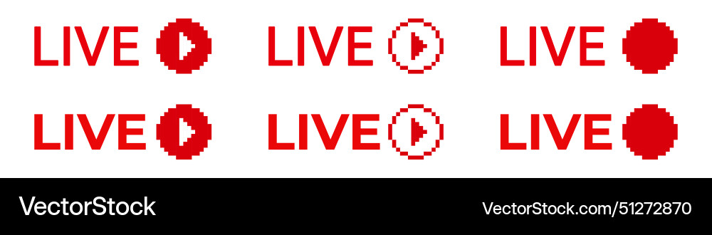 Live video icon online stream red broadcast Vector Image
