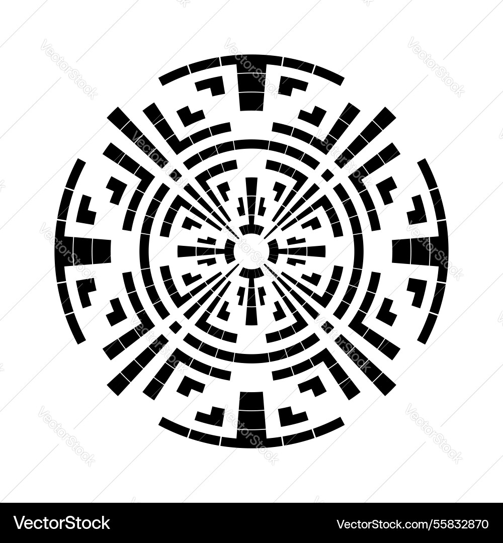 Radial geometric circle pattern Royalty Free Vector Image