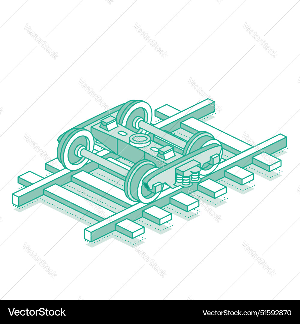 Railway bogie of a freight car with frame Vector Image