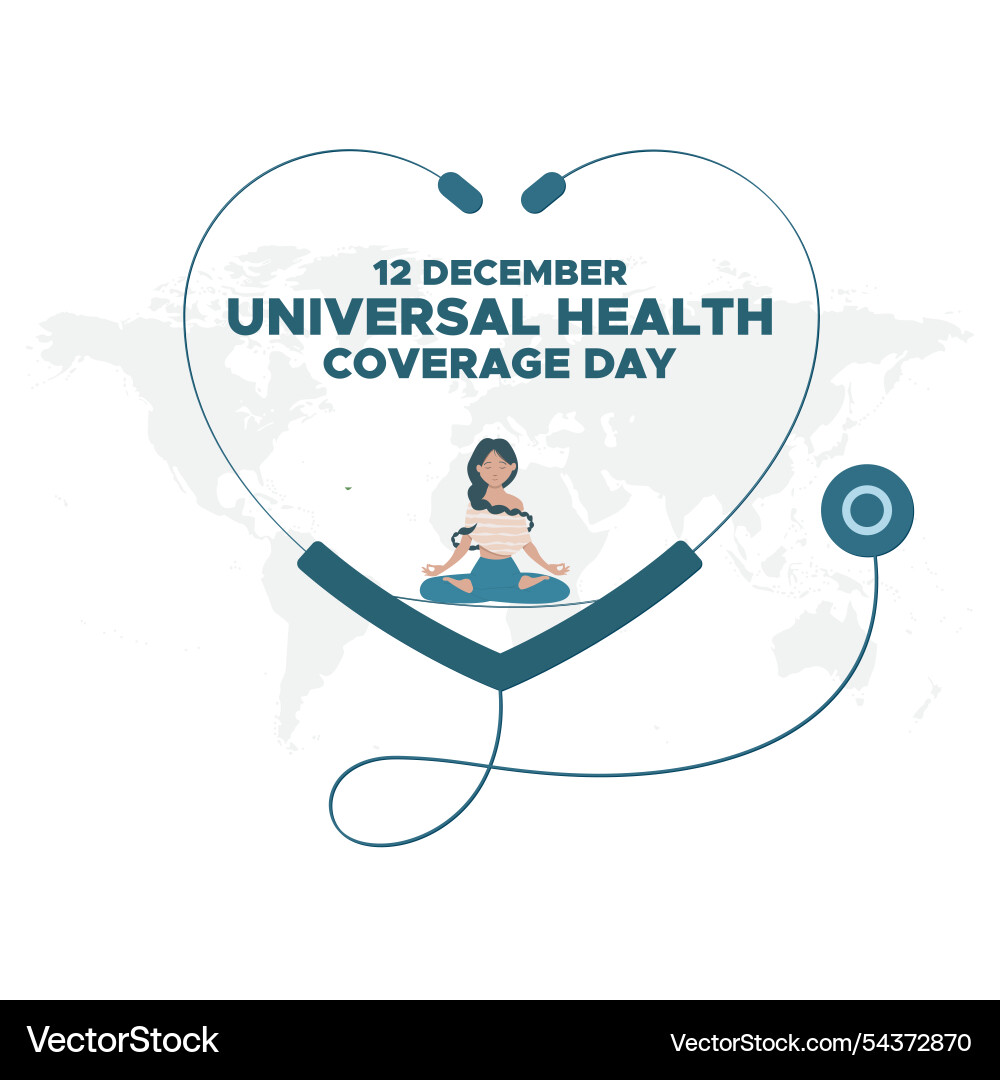 Universal health coverage day 12 december Vector Image
