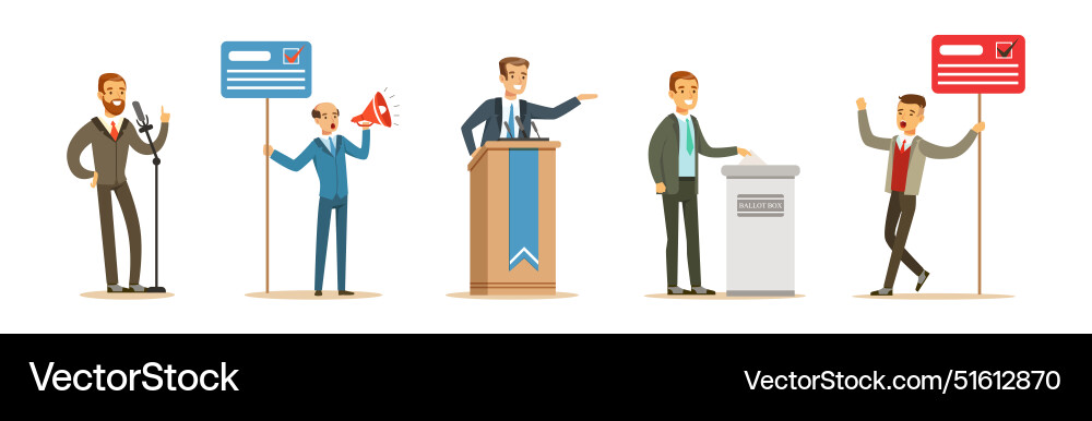 Voting process with people voter character Vector Image
