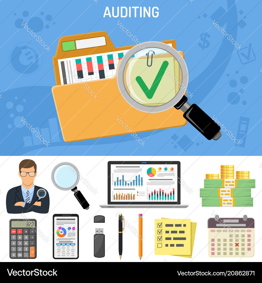 Auditing business accounting concept Royalty Free Vector