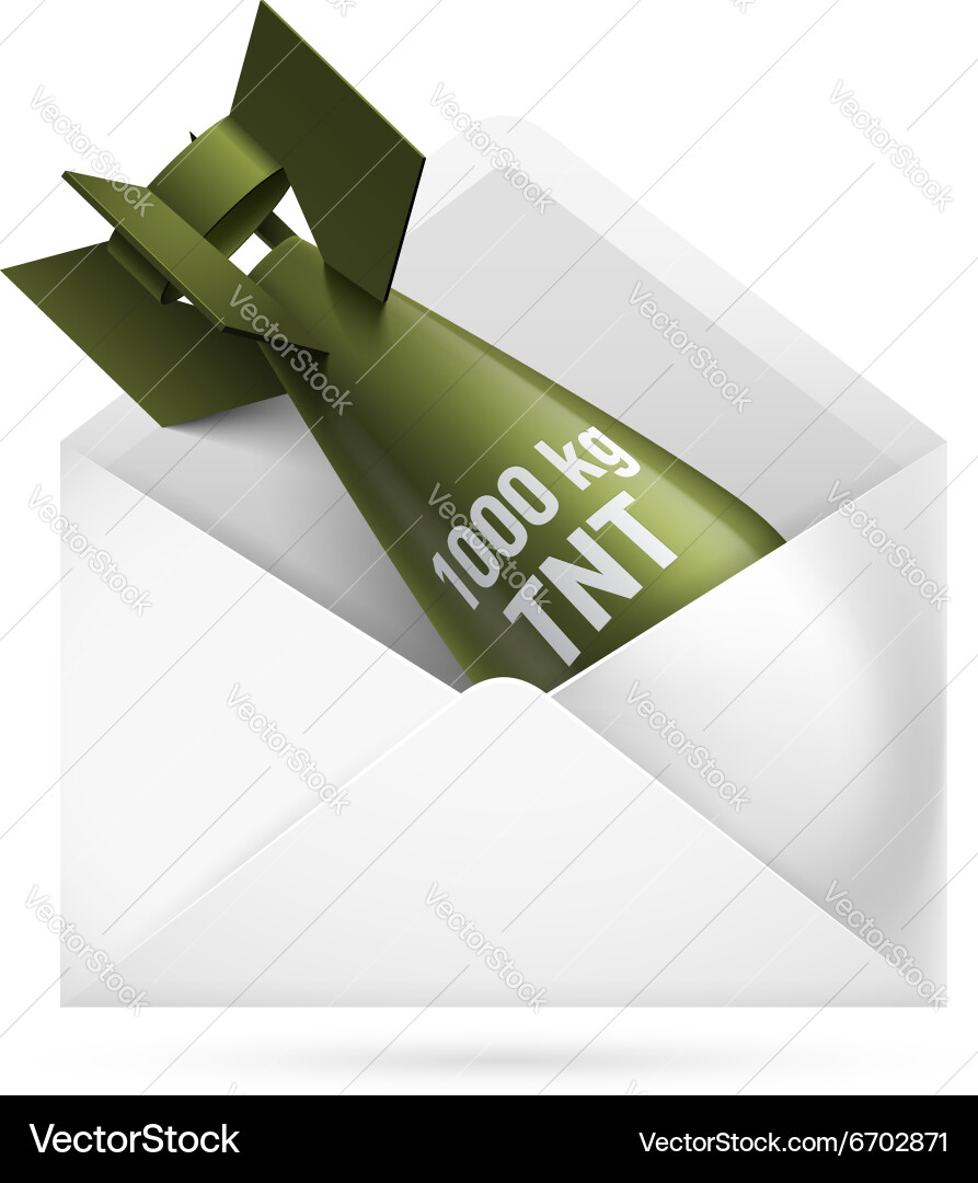 Bomb mail Royalty Free Vector Image - VectorStock