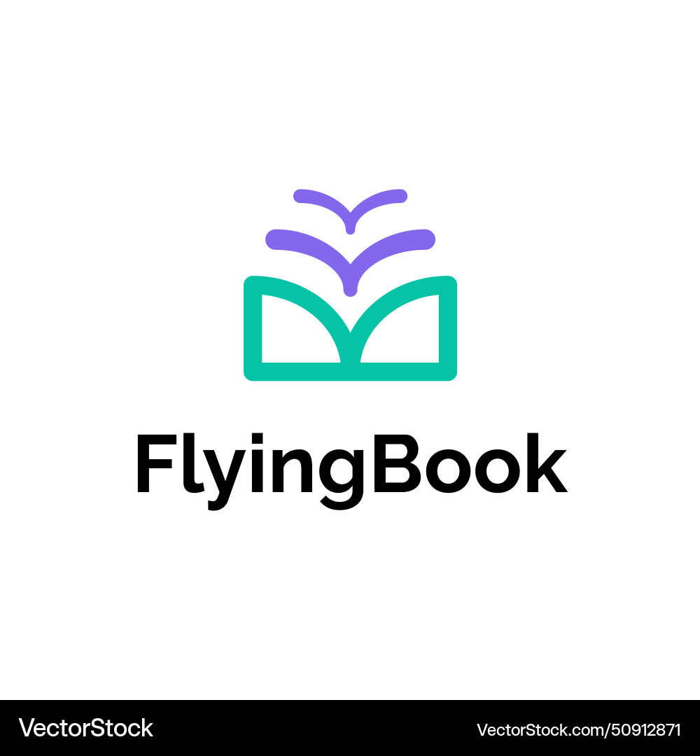 Book knowledge freedom birds logo Royalty Free Vector Image