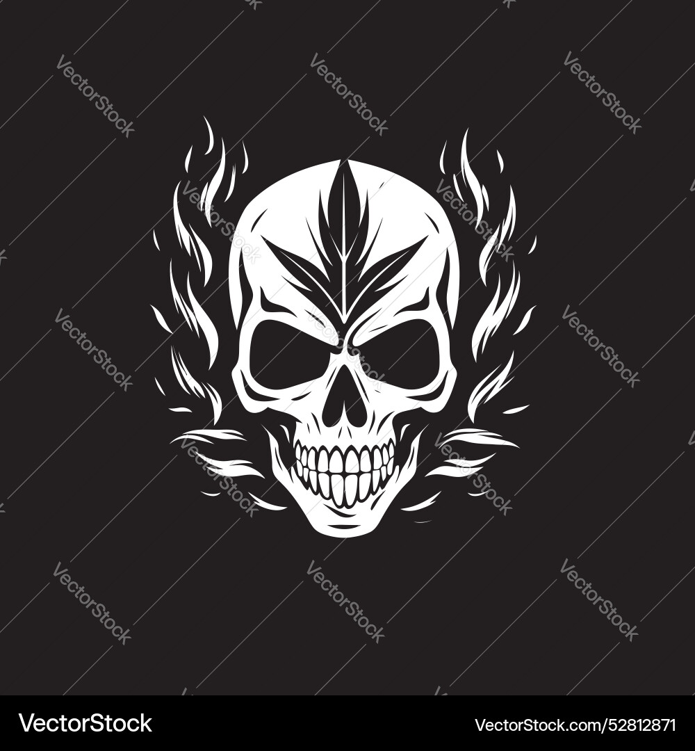 Cannabone vision cannabis leaf skull skullweed Vector Image